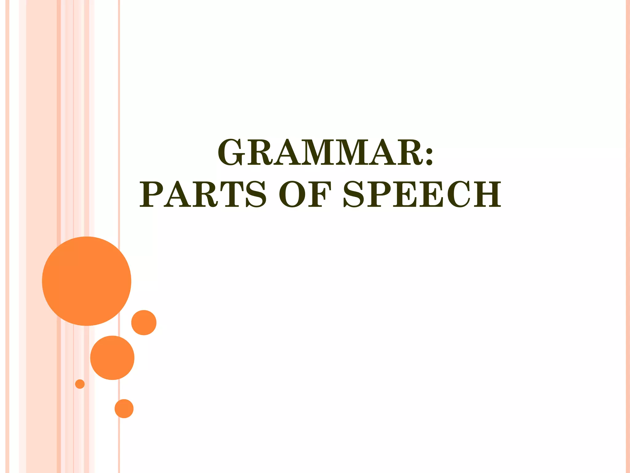 Parts of speech | PPT