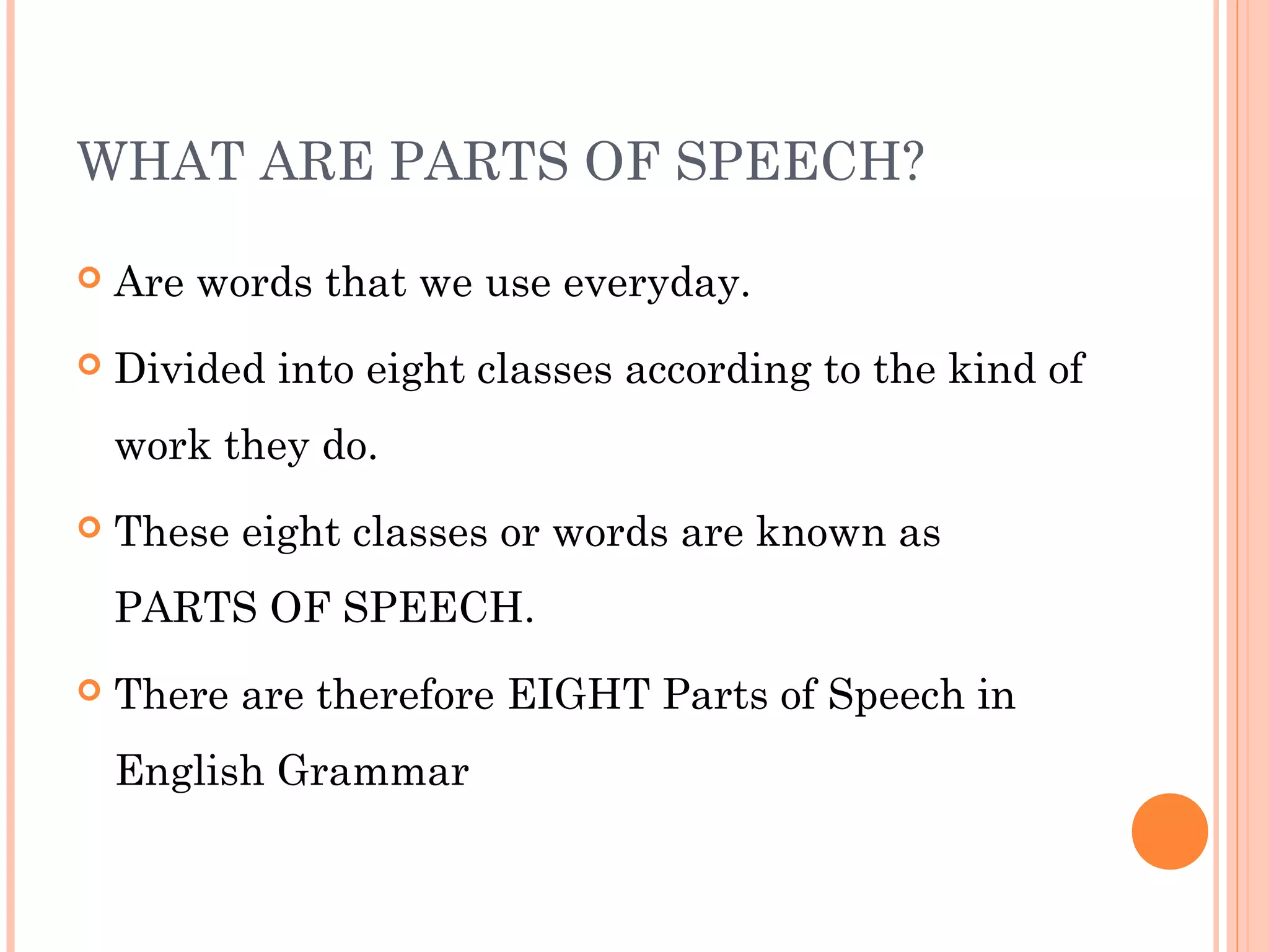 Parts of speech | PPT