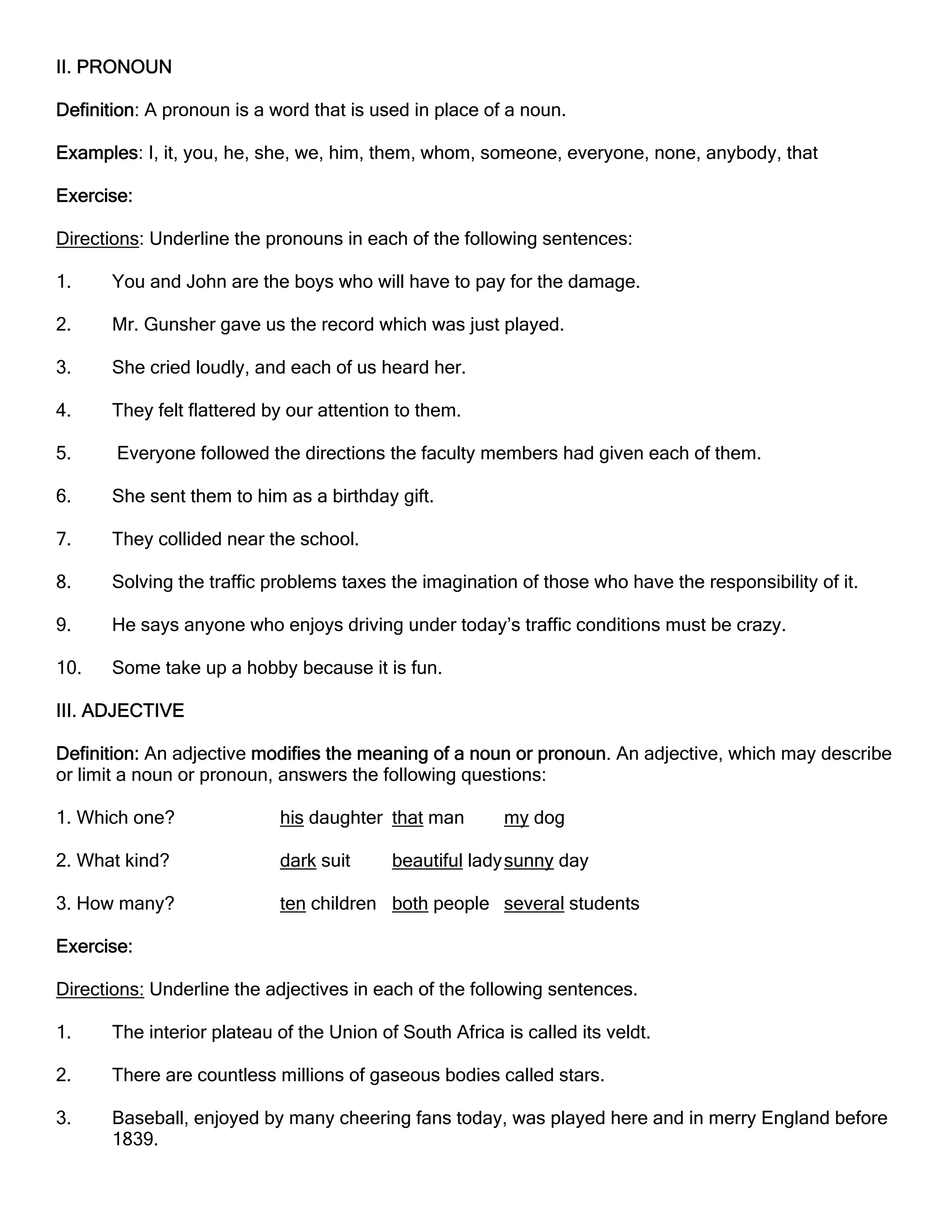 Parts of speech | PDF