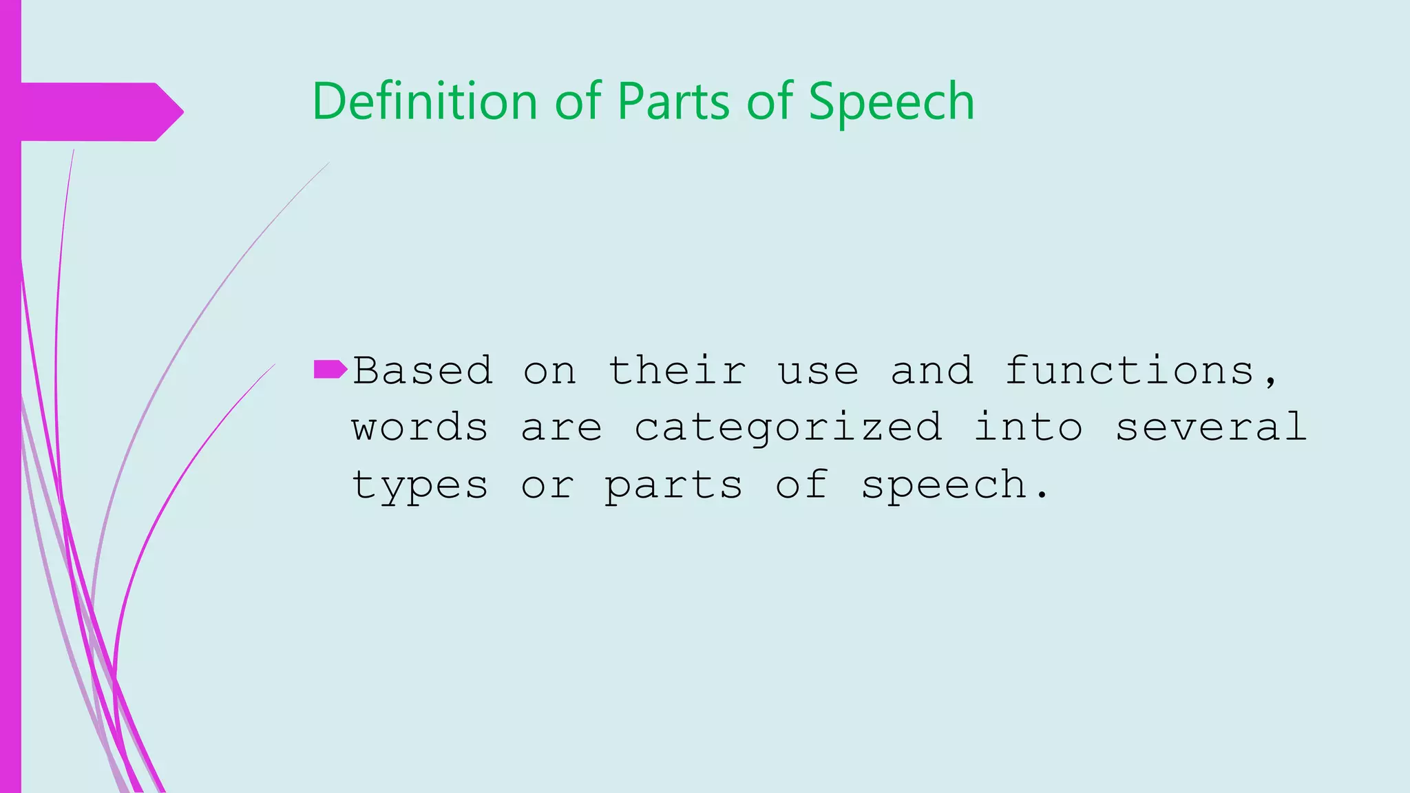 Parts of speech | PPTX