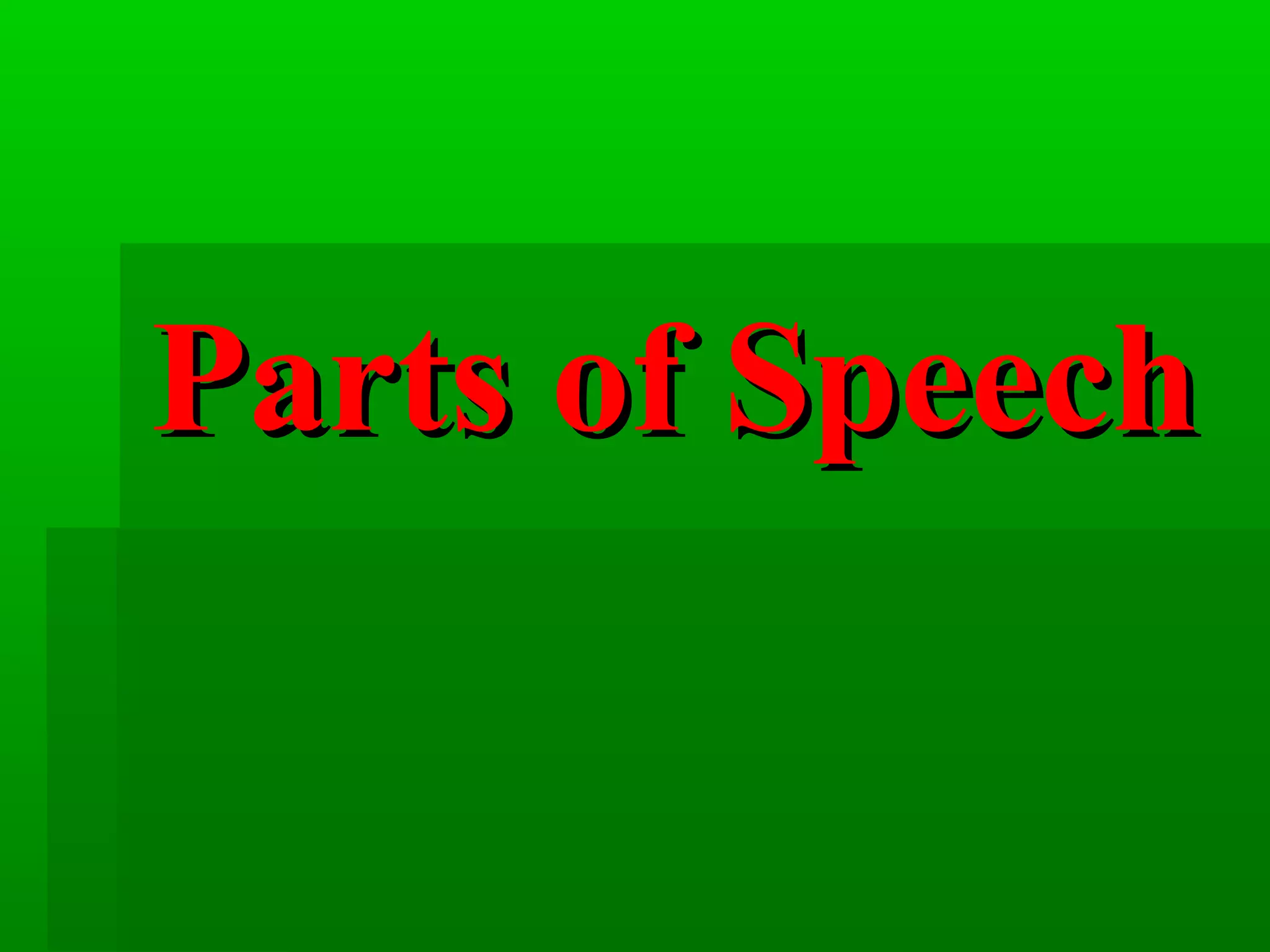 Parts of speech | PPT