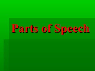 Parts of speech | PPT