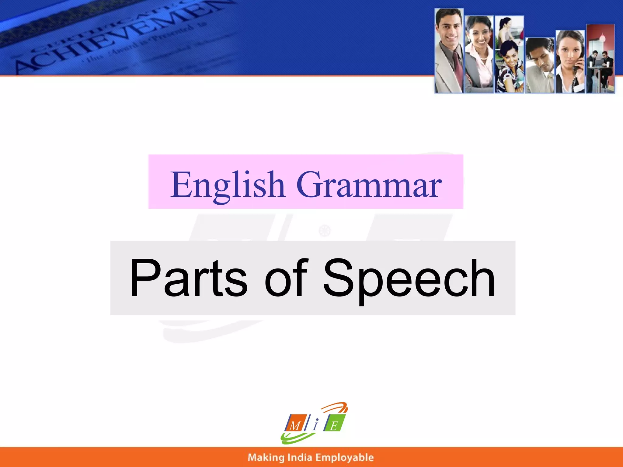 Parts of speech | PPT