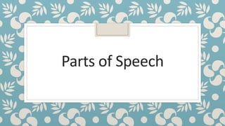 Parts of speech | PPTX
