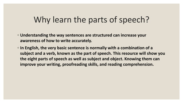Parts of speech | PPTX