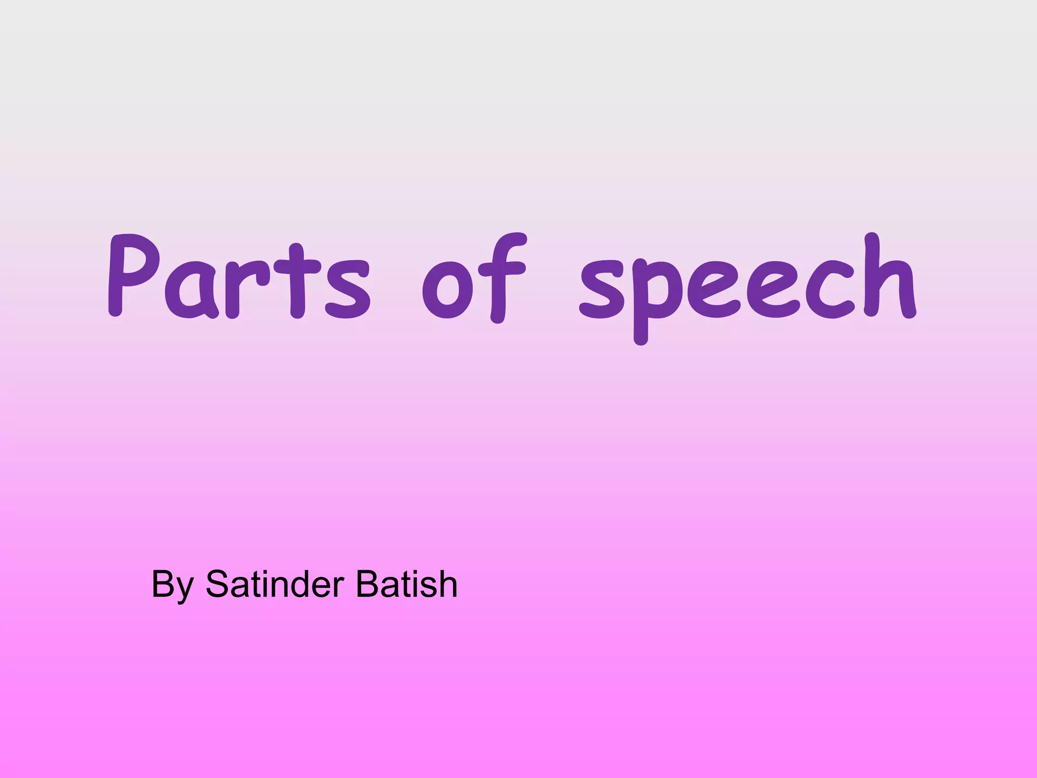 Parts of speech | PPTX