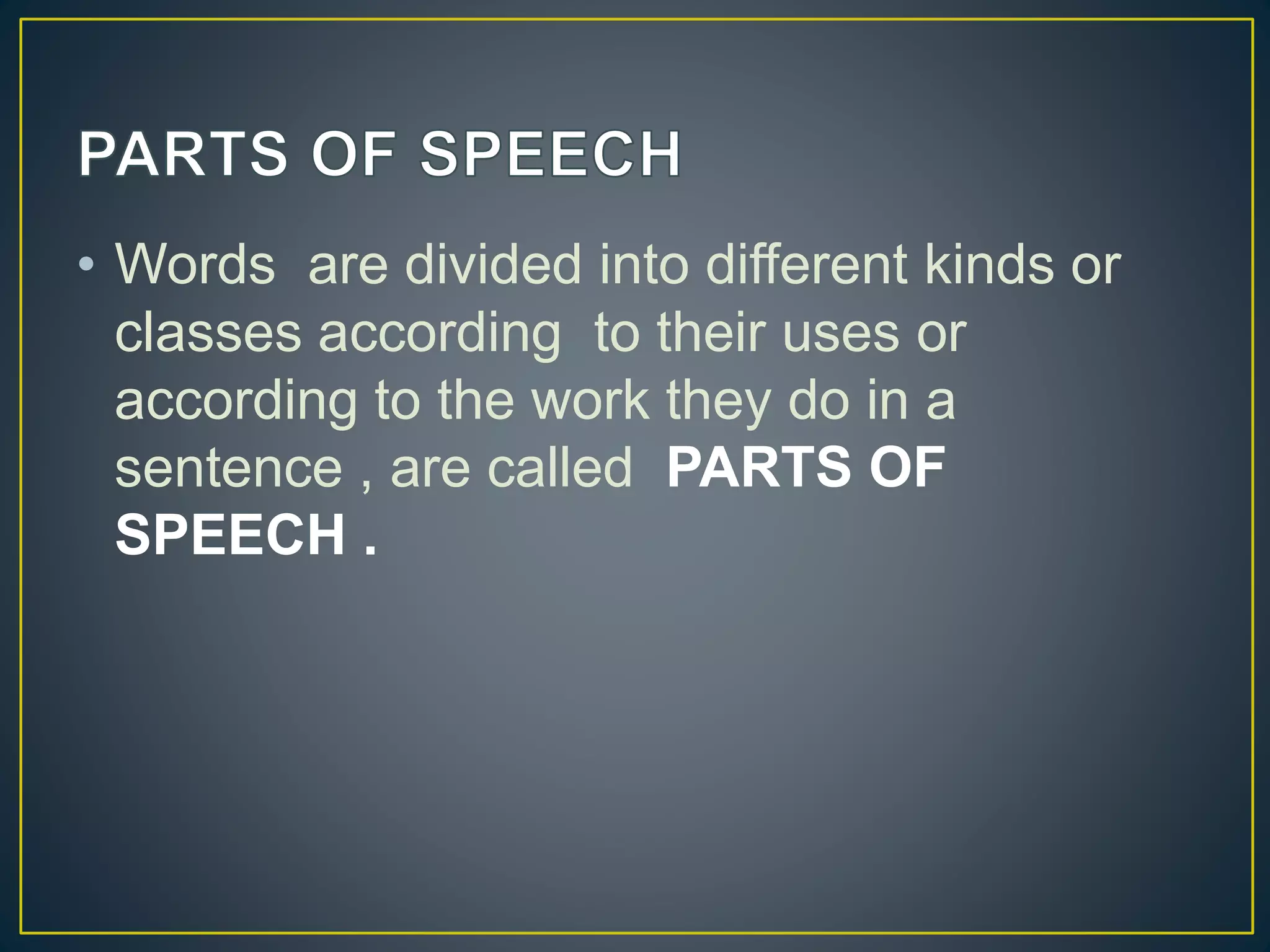 Parts of speech | PPT