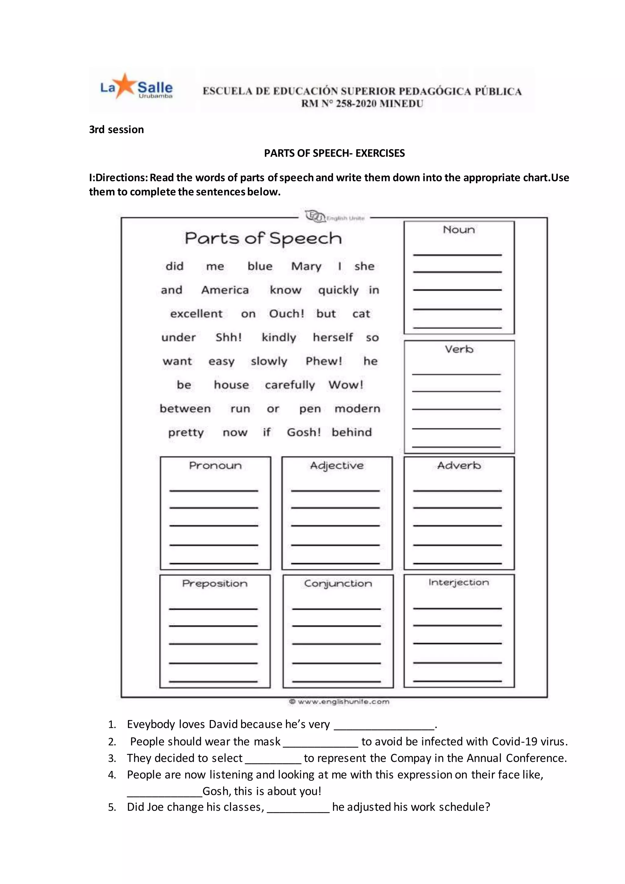 Parts of speech 2 | DOCX