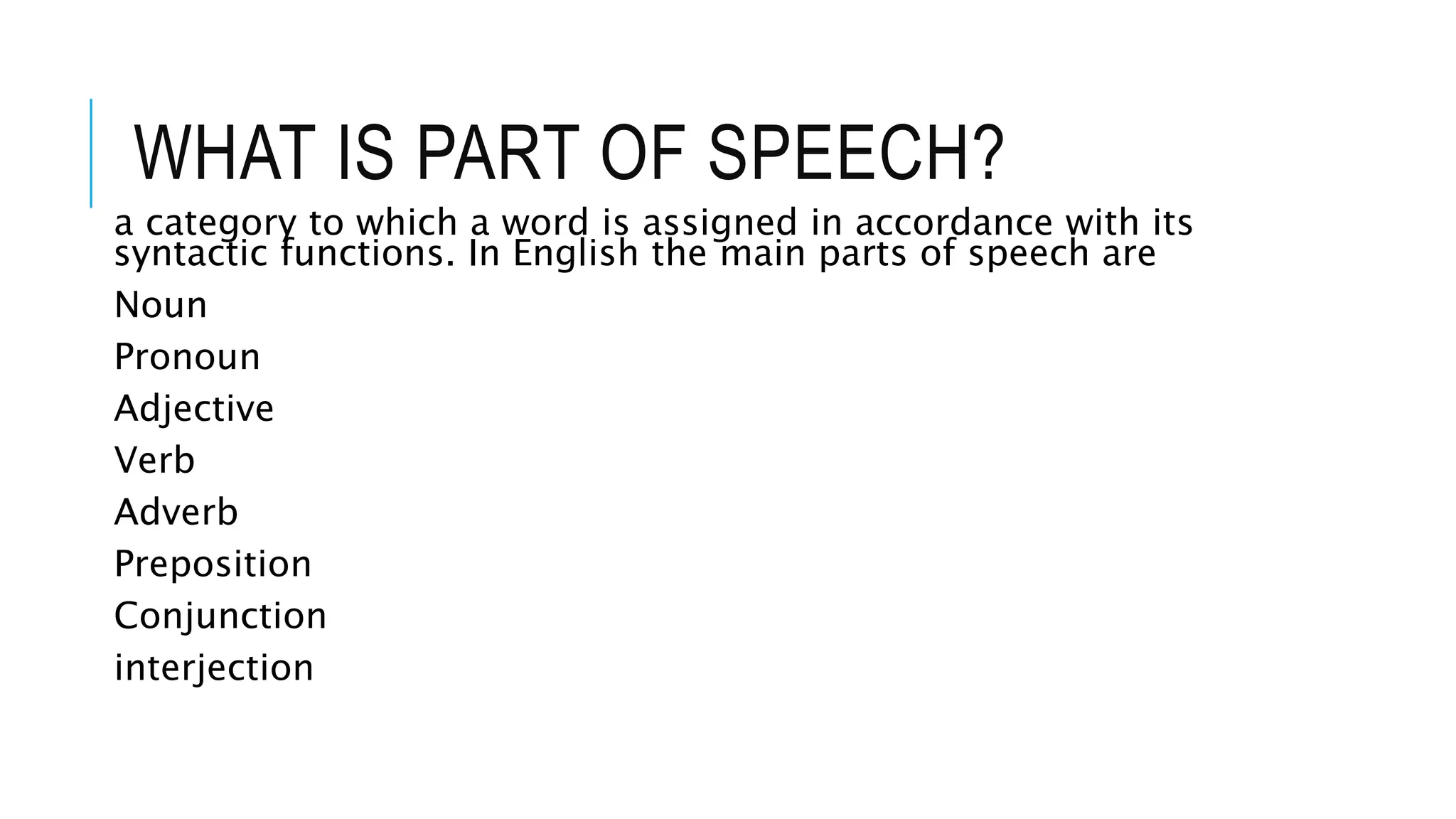 Parts of speech | PPTX