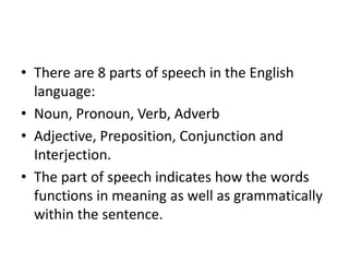 Parts of Speech in English Language By dr | PPTX