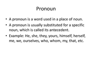 Parts of Speech in English Language By dr | PPTX