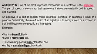 PARTS OF SPEECH.pptx parts of speech such as verbs, nound, adjectives ...