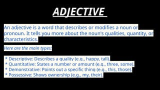 Parts Of Speech English Grammar basic topics | PPTX