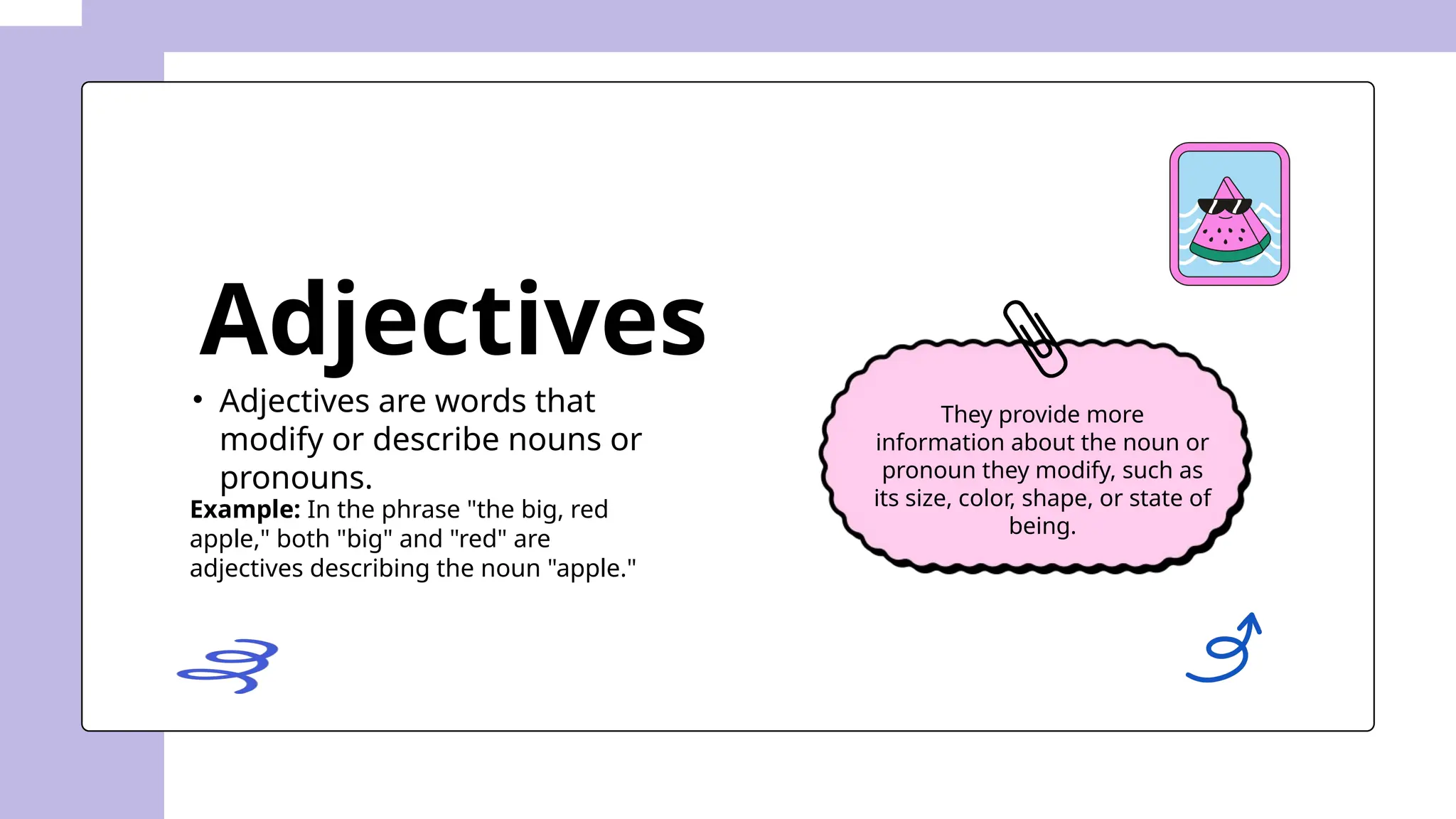 Parts of Speech Adjectives Presentation Colorful in Cute Style.pptx