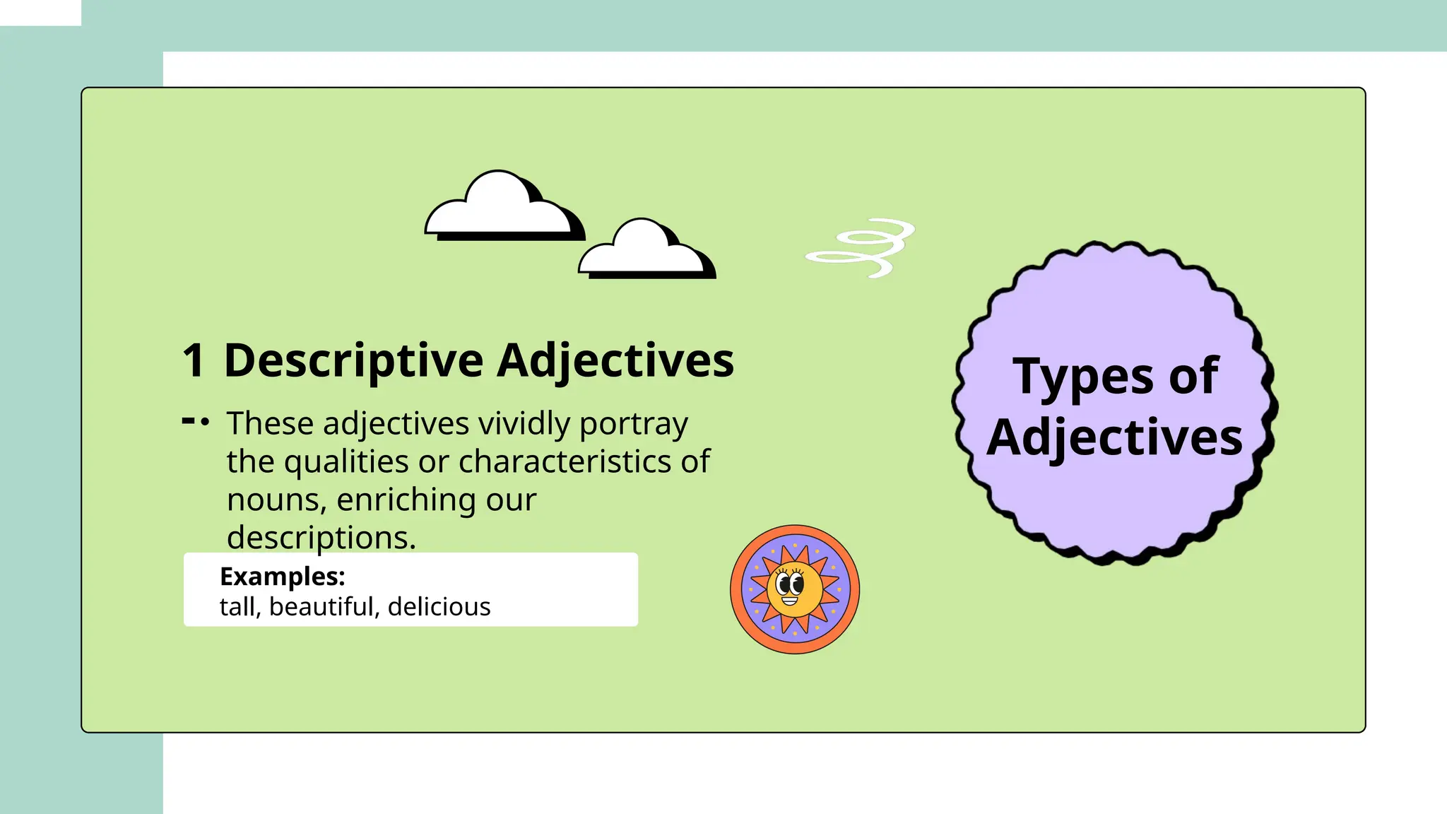 Parts of Speech Adjectives Presentation Colorful in Cute Style.pptx