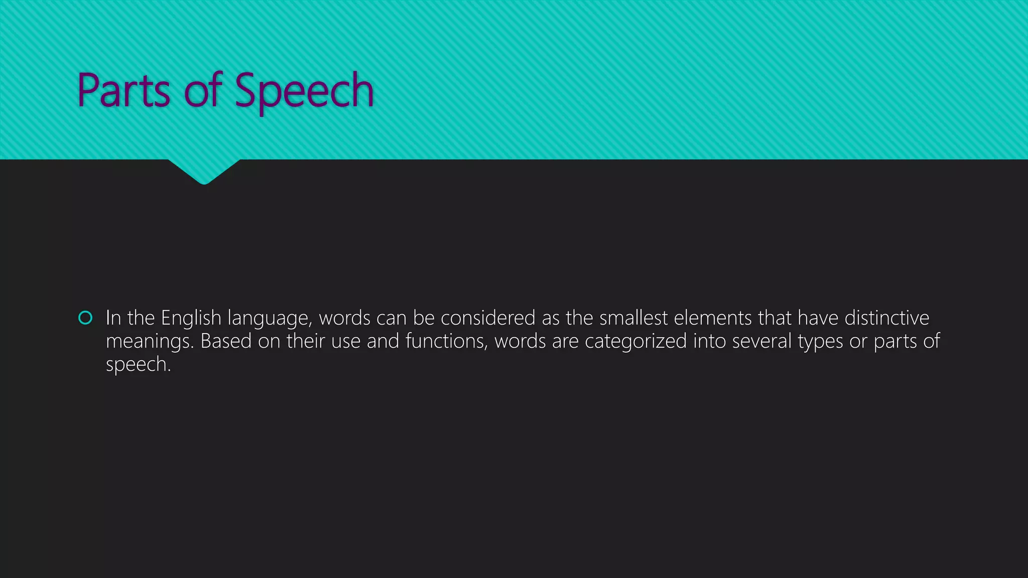 Parts of speech and sentences | PPTX