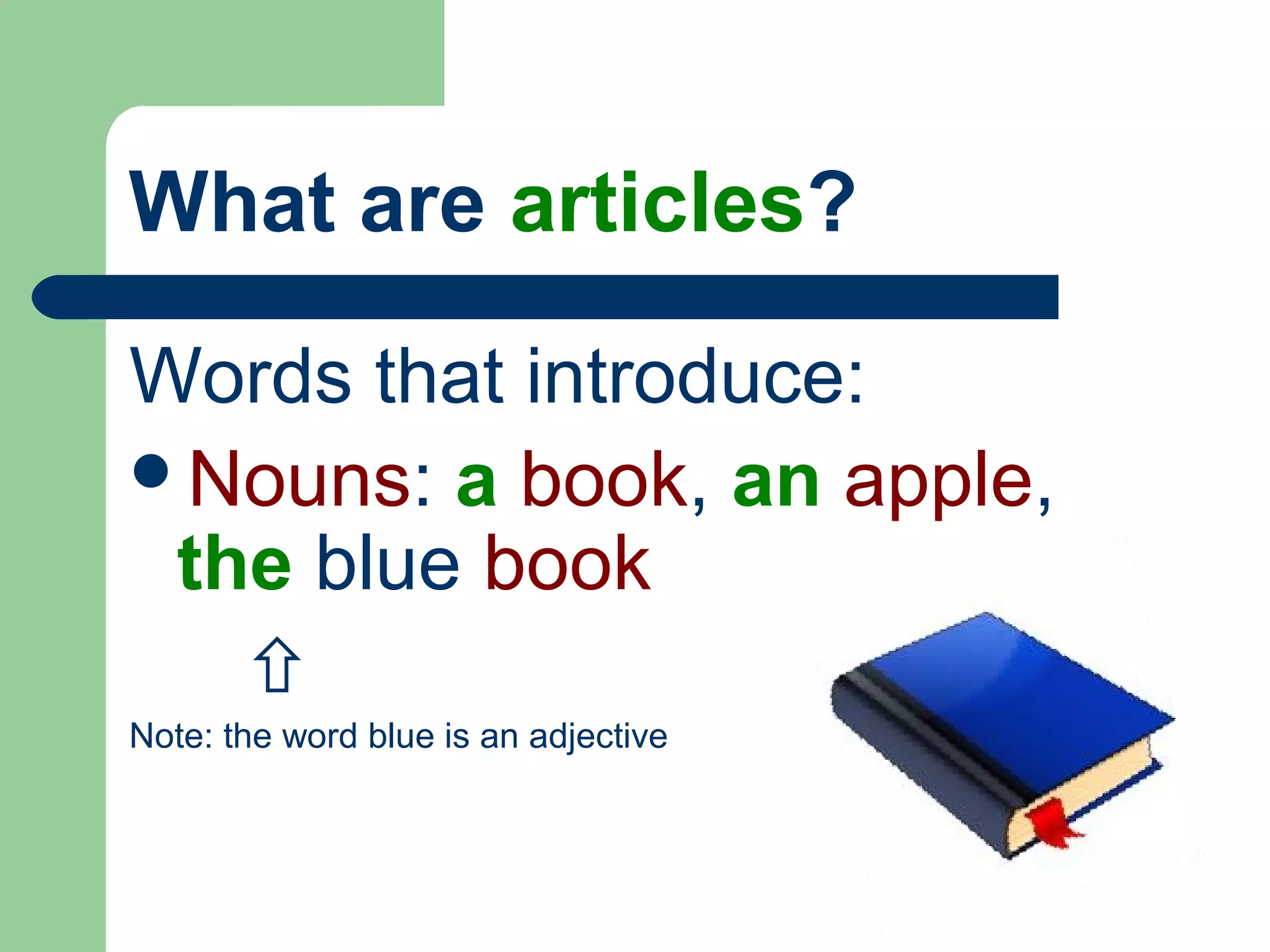 Parts of Speech (Articles) | PPT