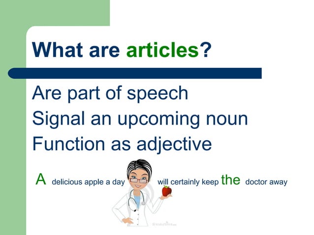 Parts of Speech (Articles) | PPT