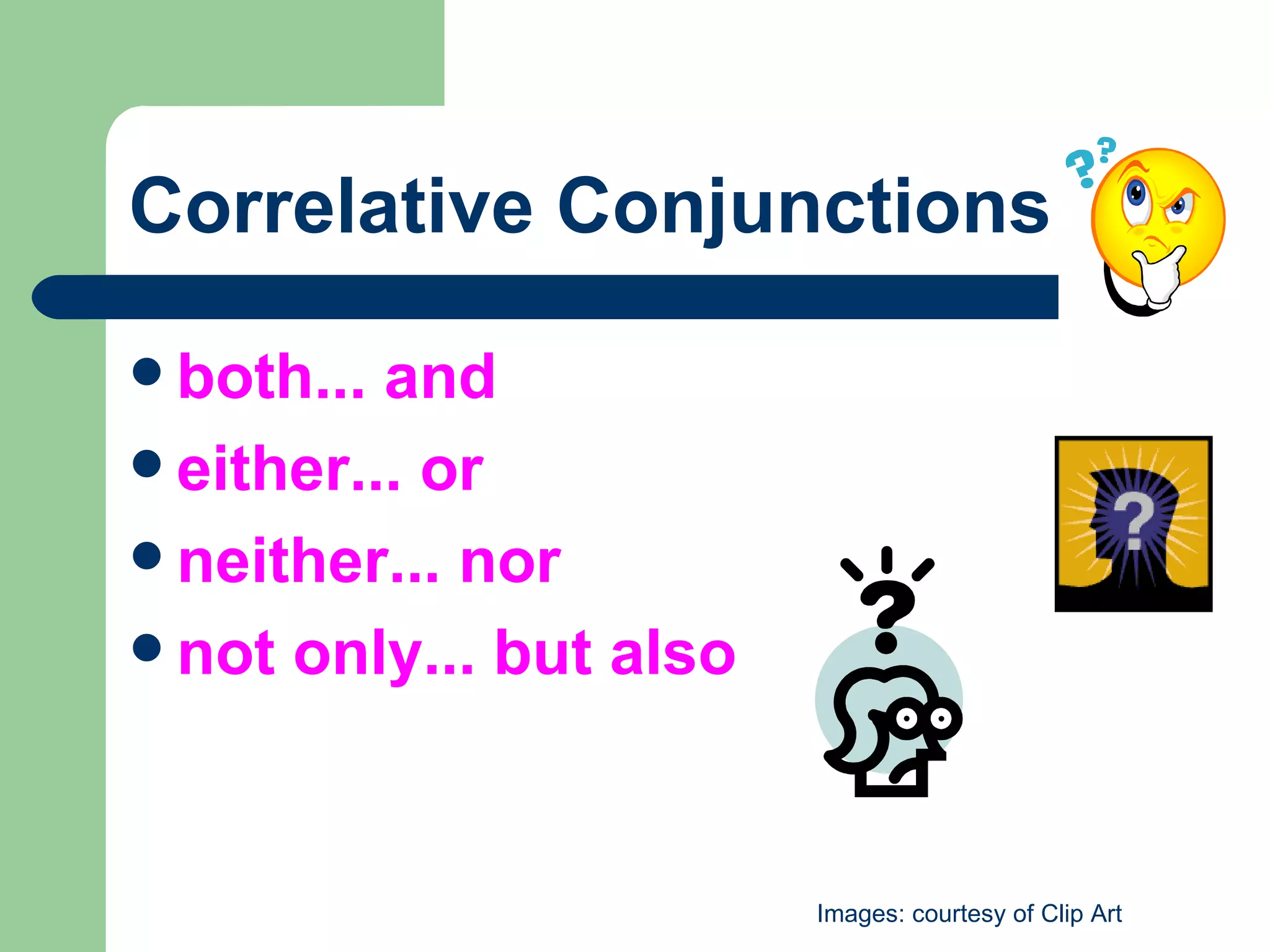 English Grammar: Parts of speech (conjunctions) | PPT