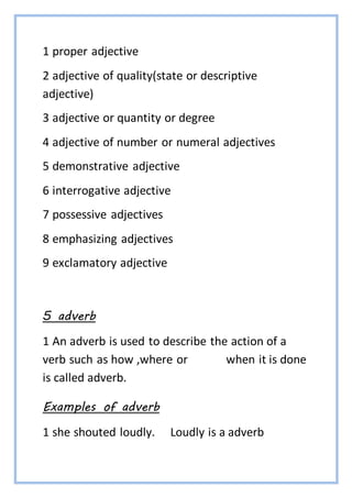 Parts of speech english essignment | PDF