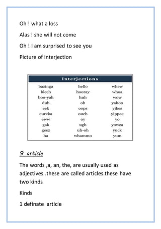 Parts of speech english essignment | PDF