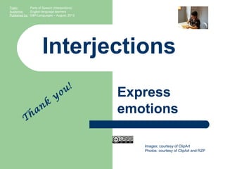 Parts of speech (Interjections) | PPT