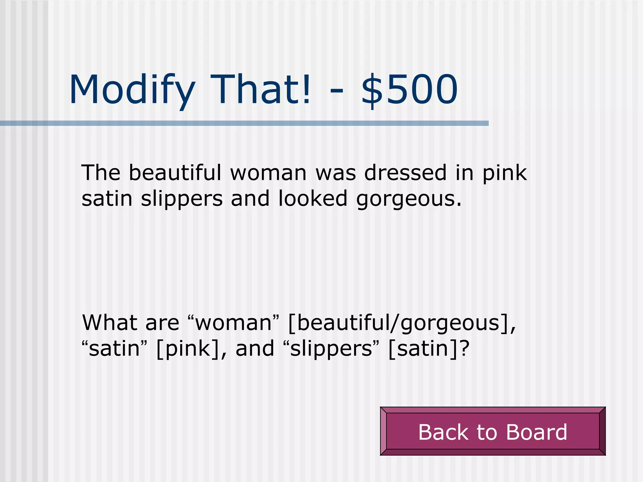 Parts of speech jeopardy | PPT