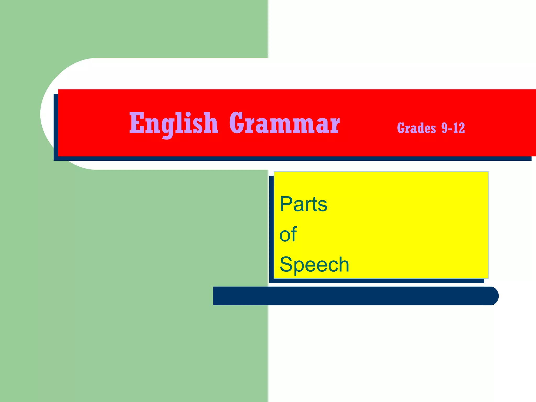 Parts of speech (language arts) | PPT