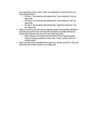 Parts of speech Lesson Plan Info. | DOC