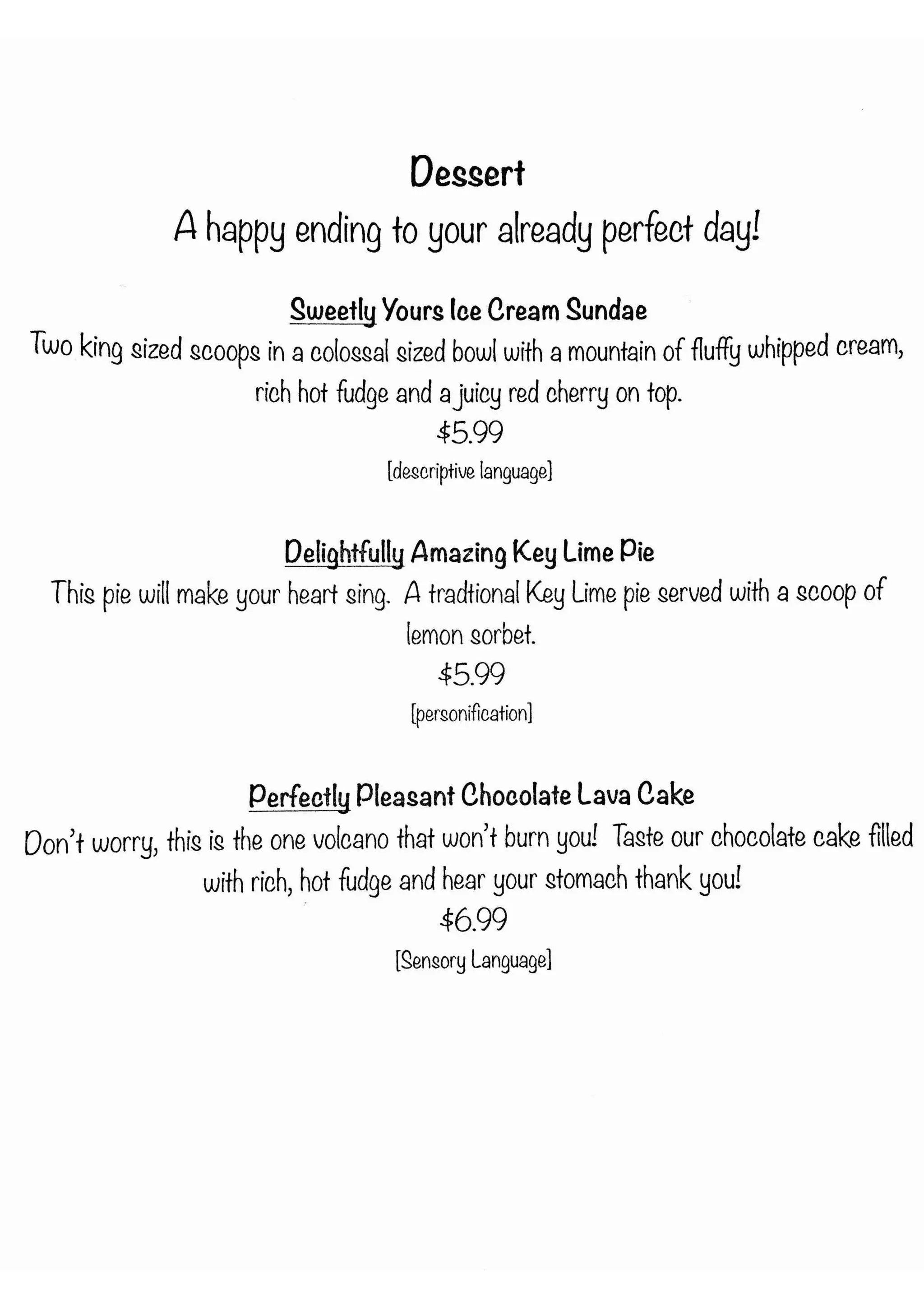 Parts of speech menu project complete packet | PDF