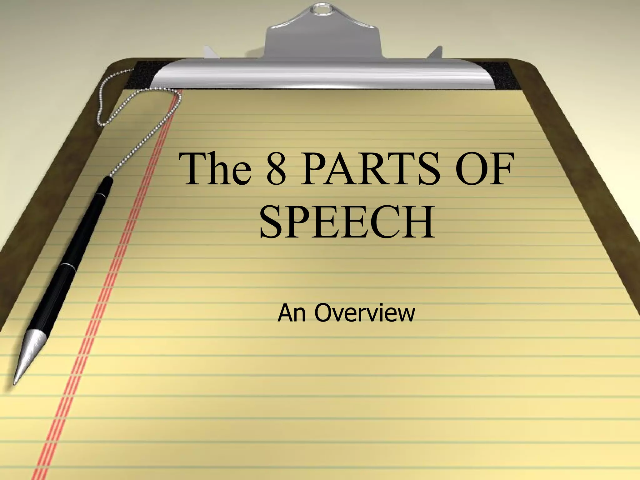Parts of Speech Slideshow | PPT