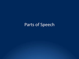 Parts of Speech PowerPoint presentations | PPTX