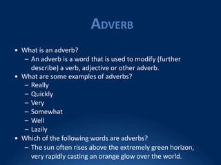 Parts of Speech PowerPoint presentations | PPTX