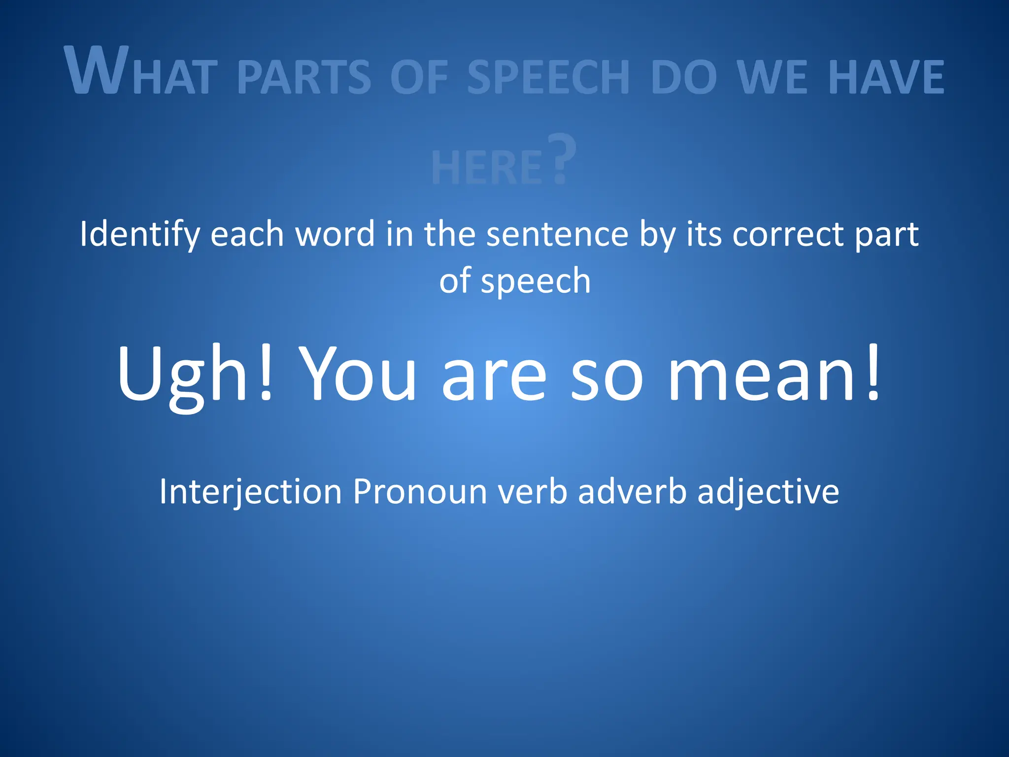 Parts of speech are categories that classify words based on their ...