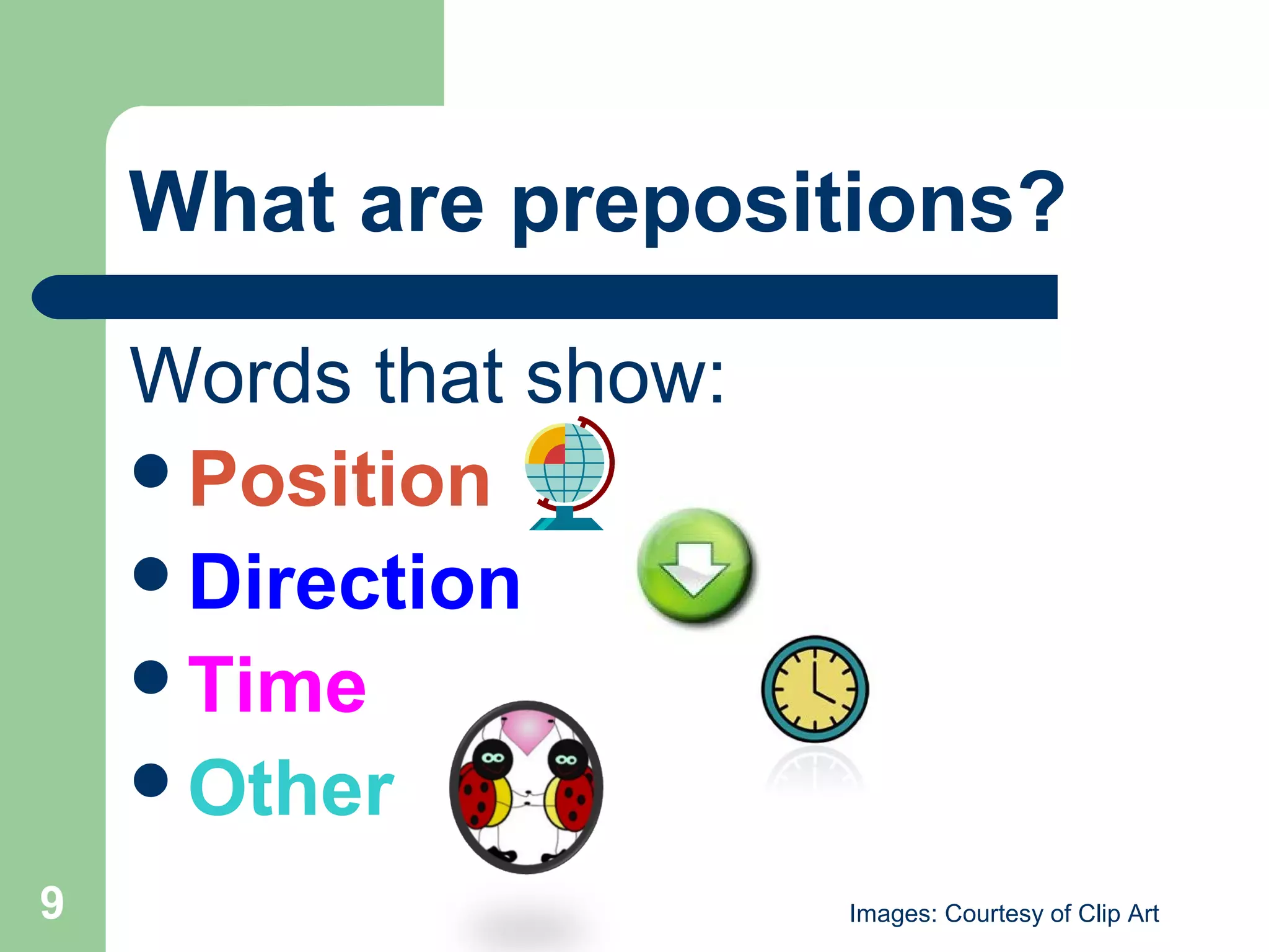 Parts of Speech (Prepositions) | PPT