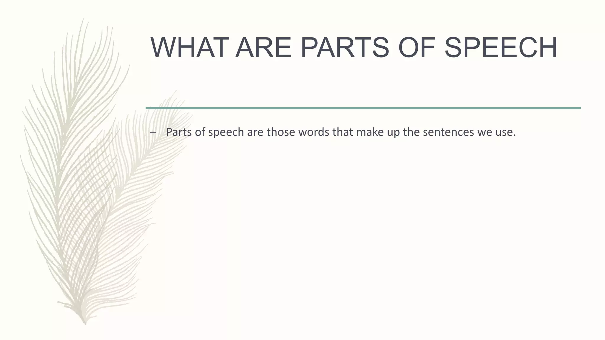 Parts of speech presentation | PPT