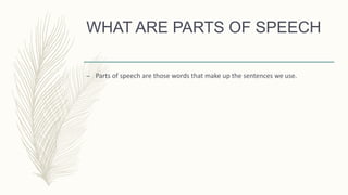 Parts of speech presentation | PPT