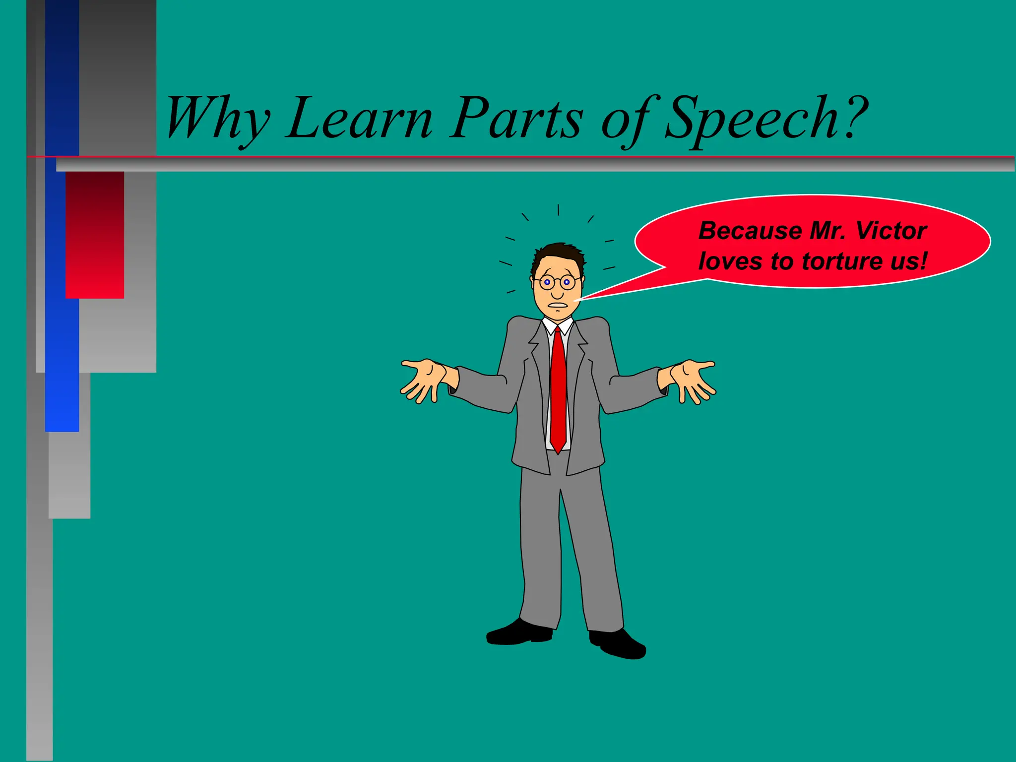 Parts of speech, noun pronoun, verb, adverb, adjectives, preposition ...