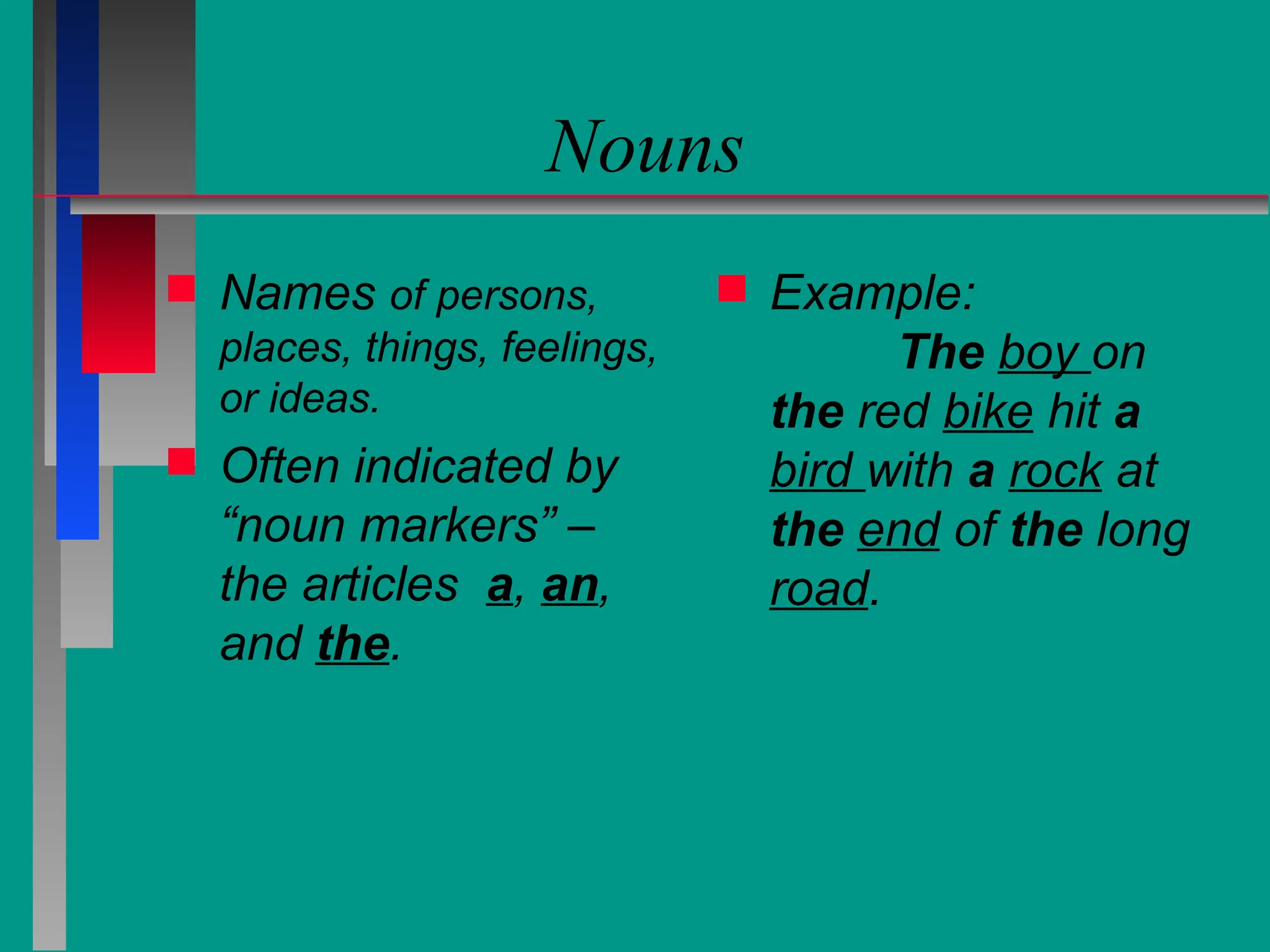 Parts of speech, noun pronoun, verb, adverb, adjectives, preposition ...