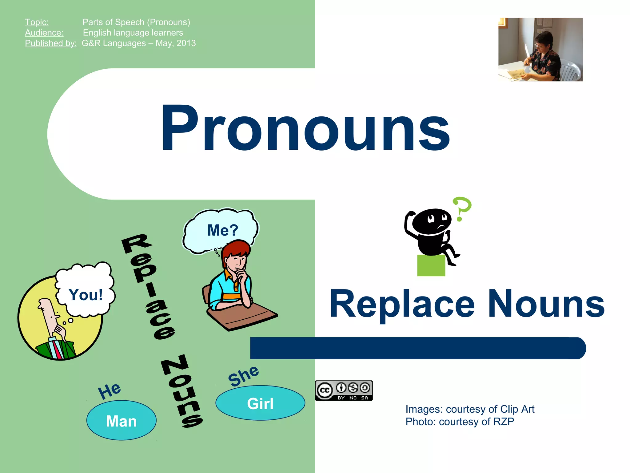 English Grammar: Parts of speech (pronouns) | PPT