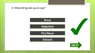 Parts of speech quiz | PPT