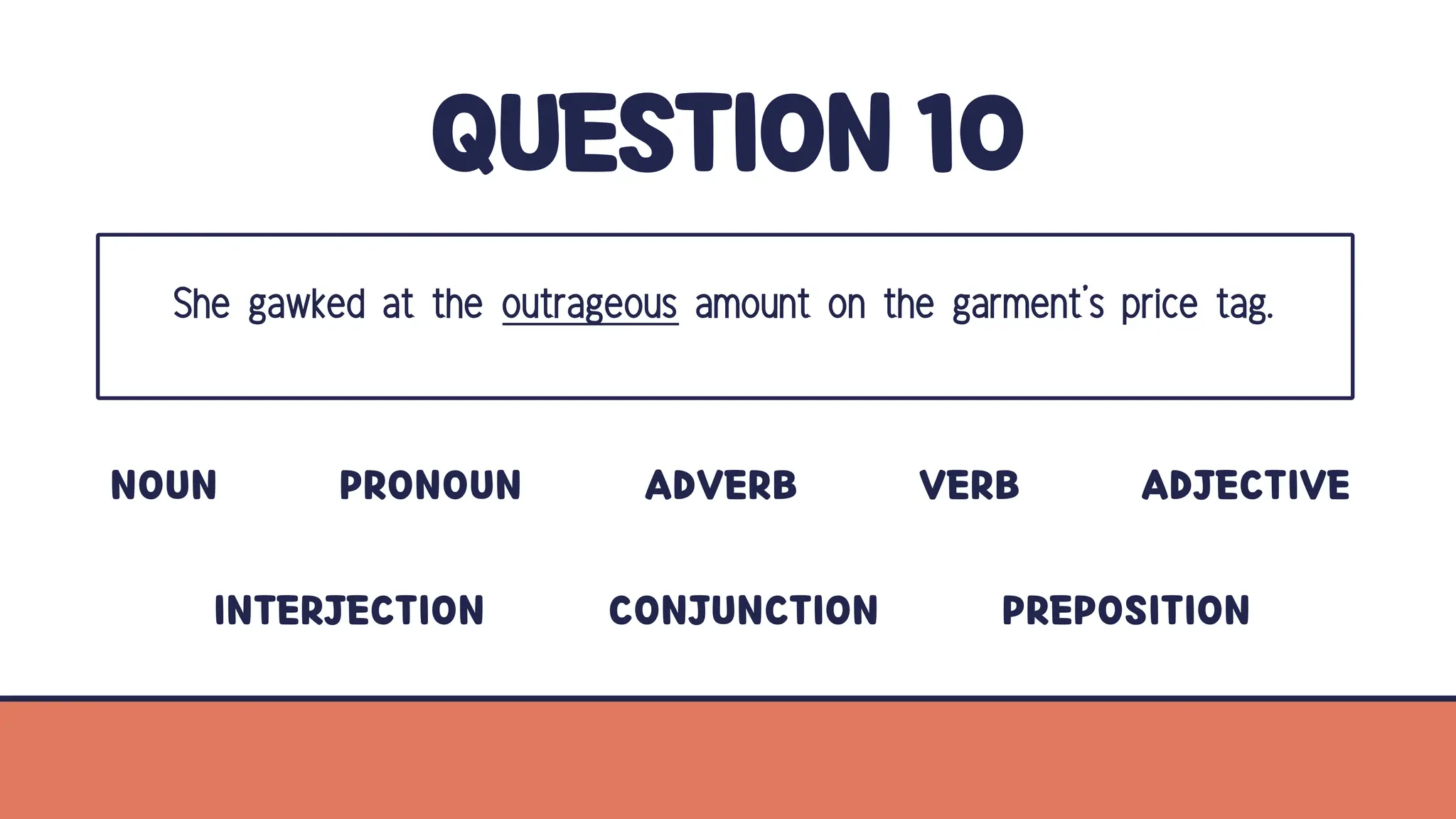 Parts of Speech Quiz Presentation in Orange Blue Illustrative Style ...