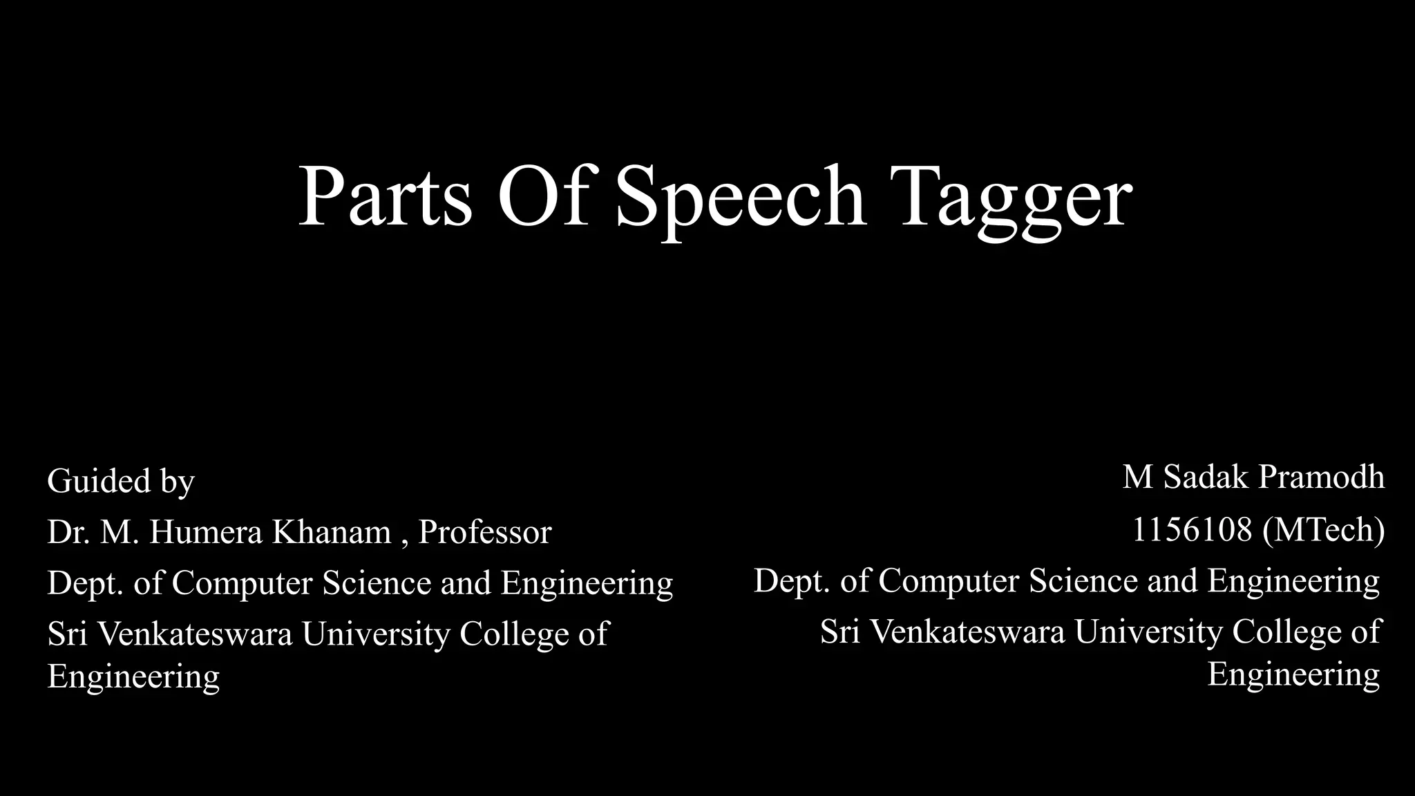 Parts of speech tagger | PPTX