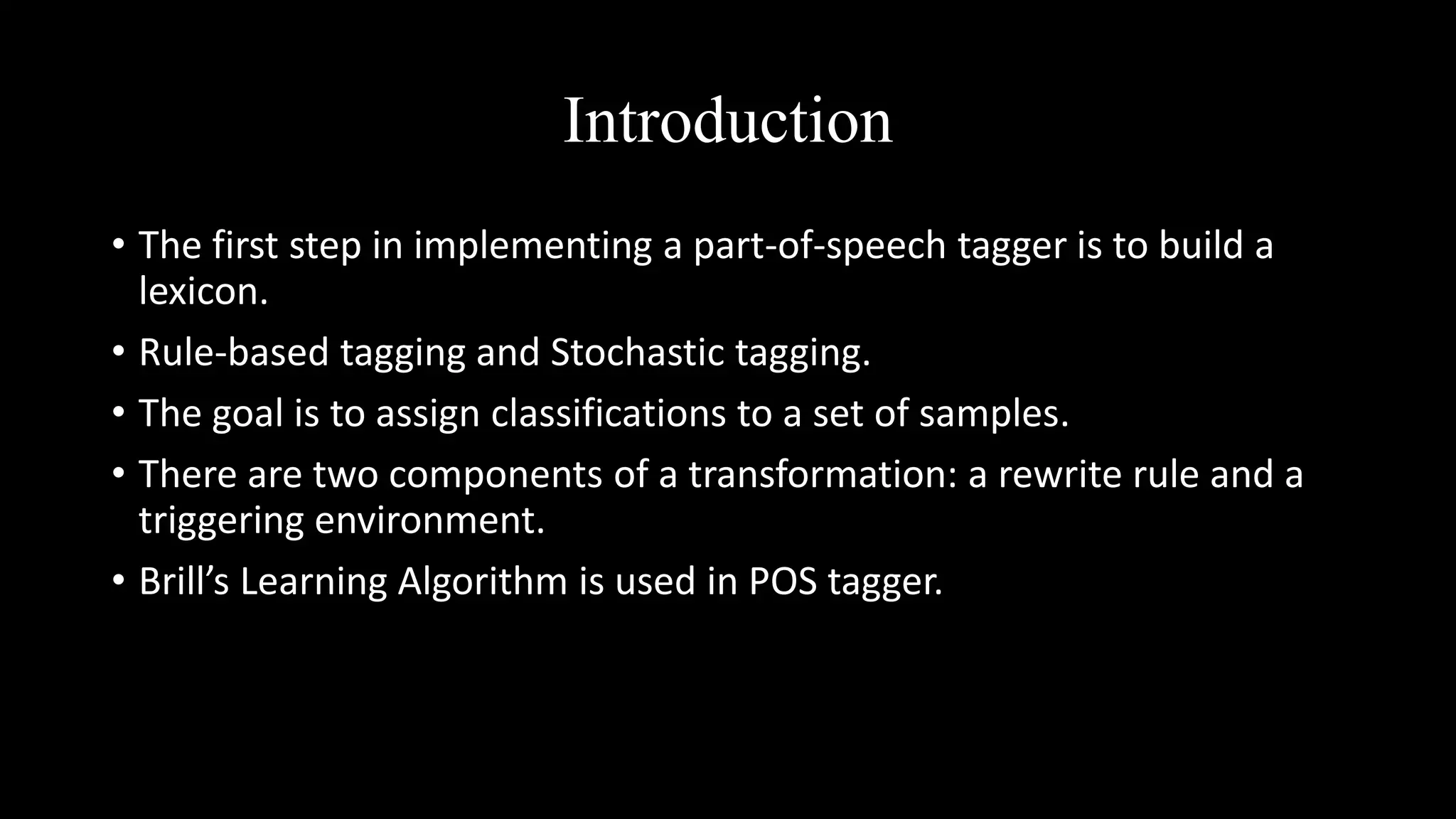 Parts of speech tagger | PPTX