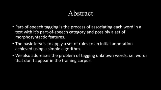 Parts of speech tagger | PPTX