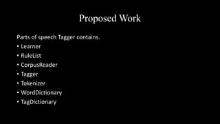 Parts of speech tagger | PPTX