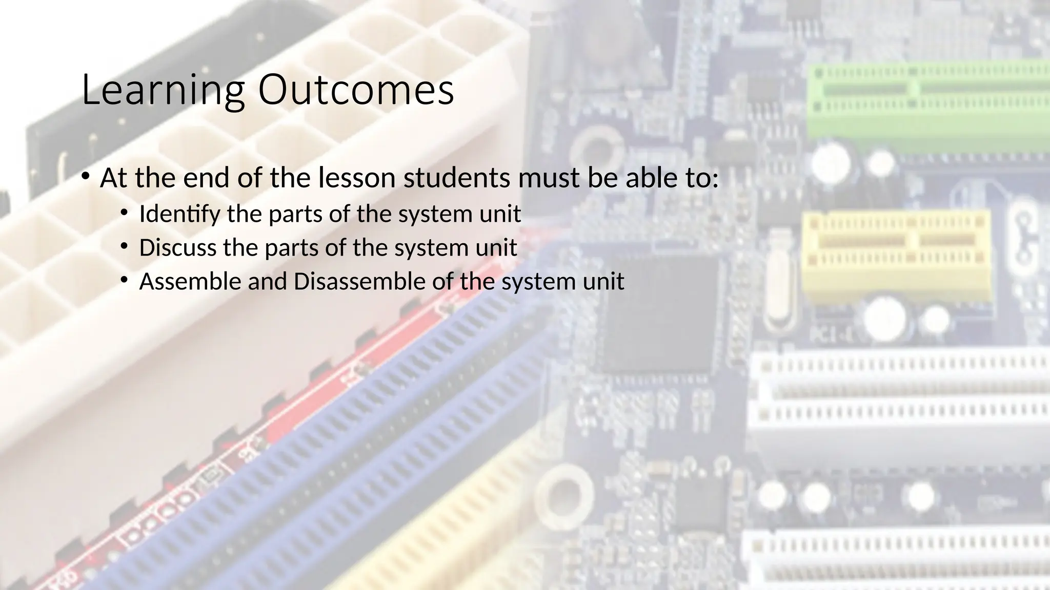 System Unit Components and its Functions | PPT