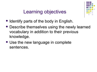 Parts of the body | PPT | Education