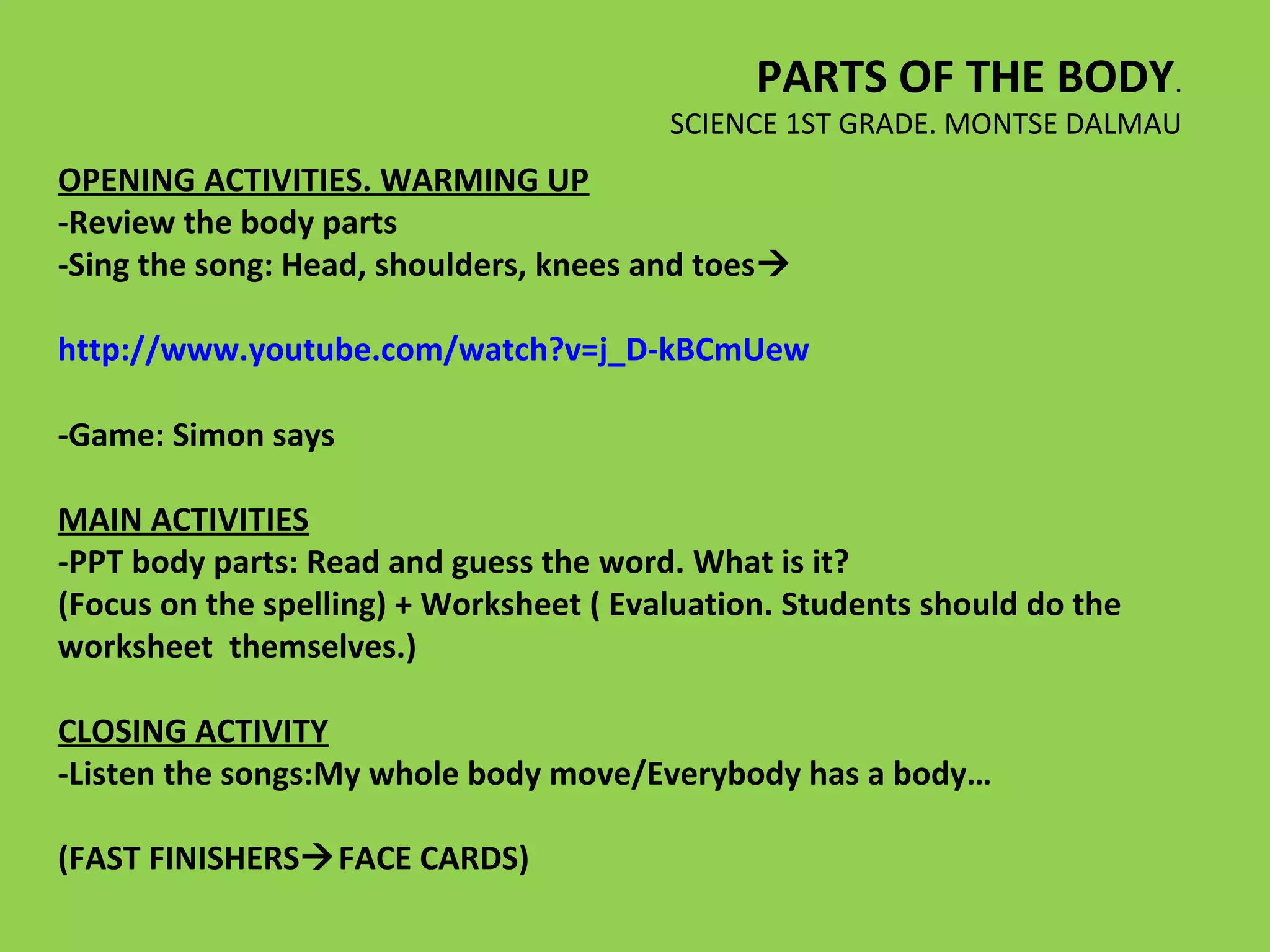 Parts of the body | ODP