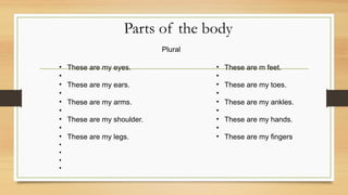 Parts of the body | PPT